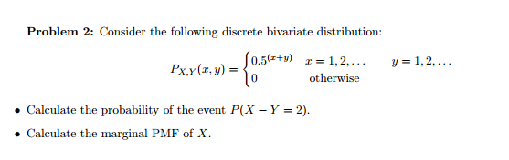 Consider the following discrete bivariate | Chegg.com