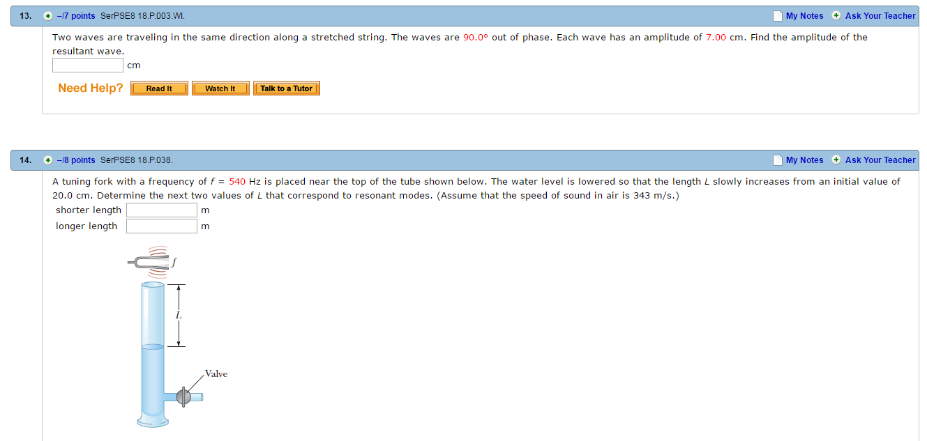 Solved Two waves are traveling in the same direction along a | Chegg.com