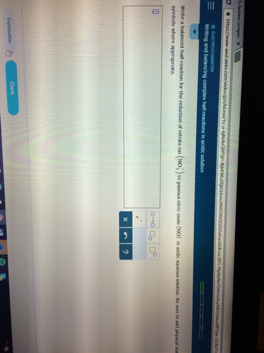 Solved Write a balanced half-reaction for the reduction of | Chegg.com