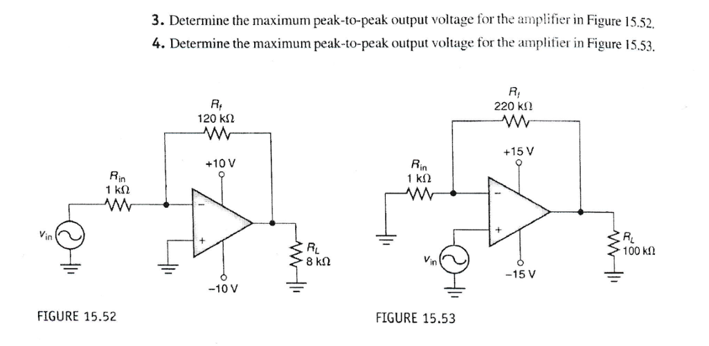 Solved Determine the maximum peak-to-peak output voltage for | Chegg.com
