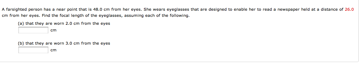 Solved A farsighted person has a near point that is 48. 0 cm | Chegg.com