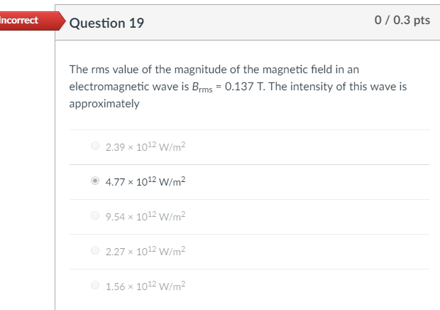 Solved The rms value of the magnitude of the magnetic field | Chegg.com