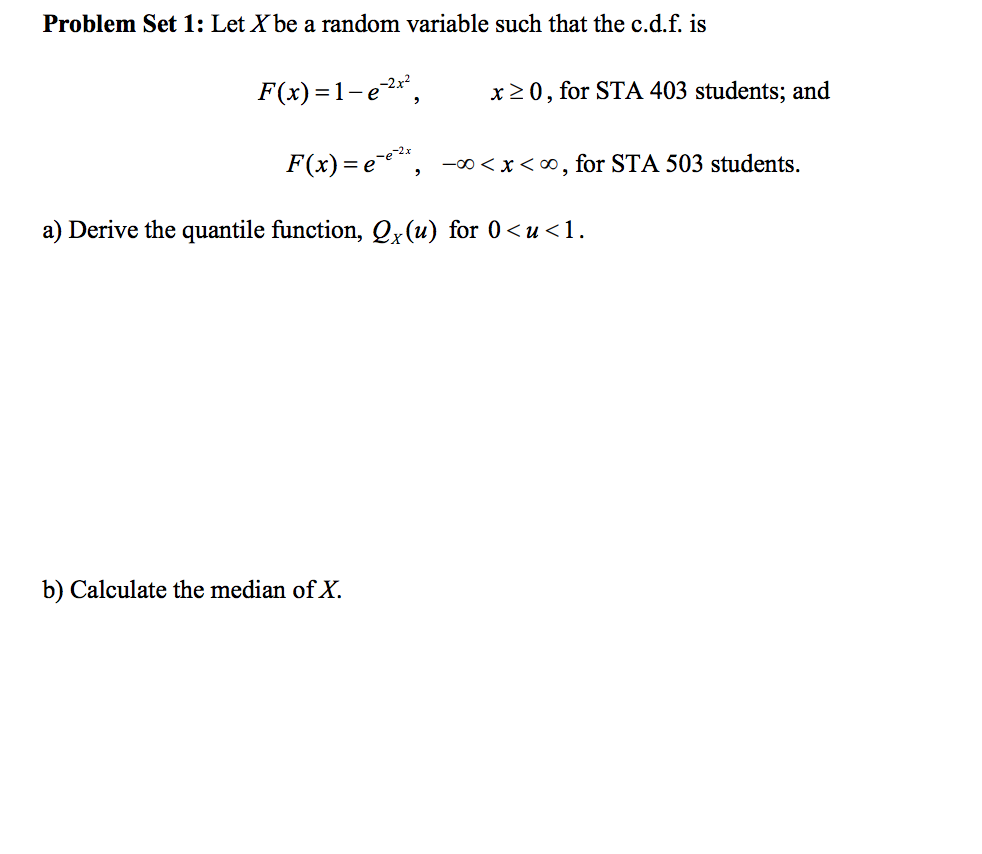 Solved Problem Set 1: Let Xbe a random variable such that | Chegg.com