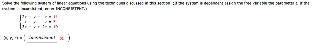 Solved Solve the following system of linear equations using | Chegg.com
