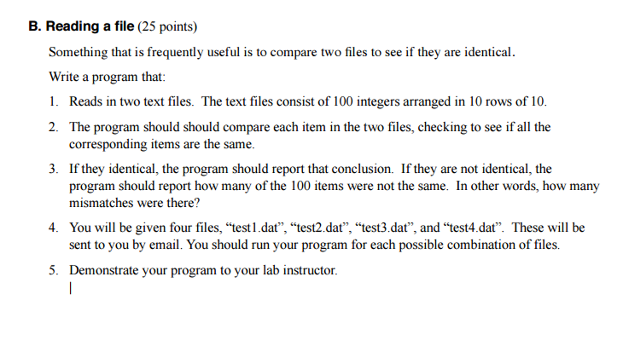 Solved Something that is frequently useful is to compare two | Chegg.com