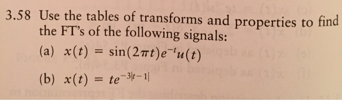 Solved Use the tables of transforms and properties to find | Chegg.com