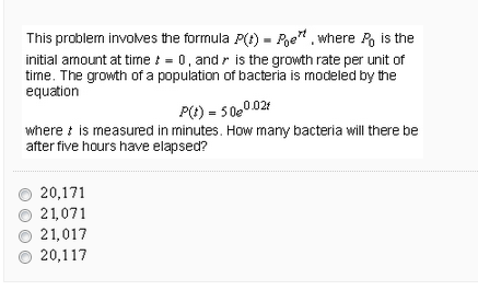 Solved This problem involves the formula p(t) = p0ert. where | Chegg.com