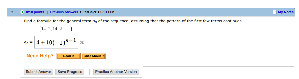 Solved Find a formula for the general term a_n of the | Chegg.com