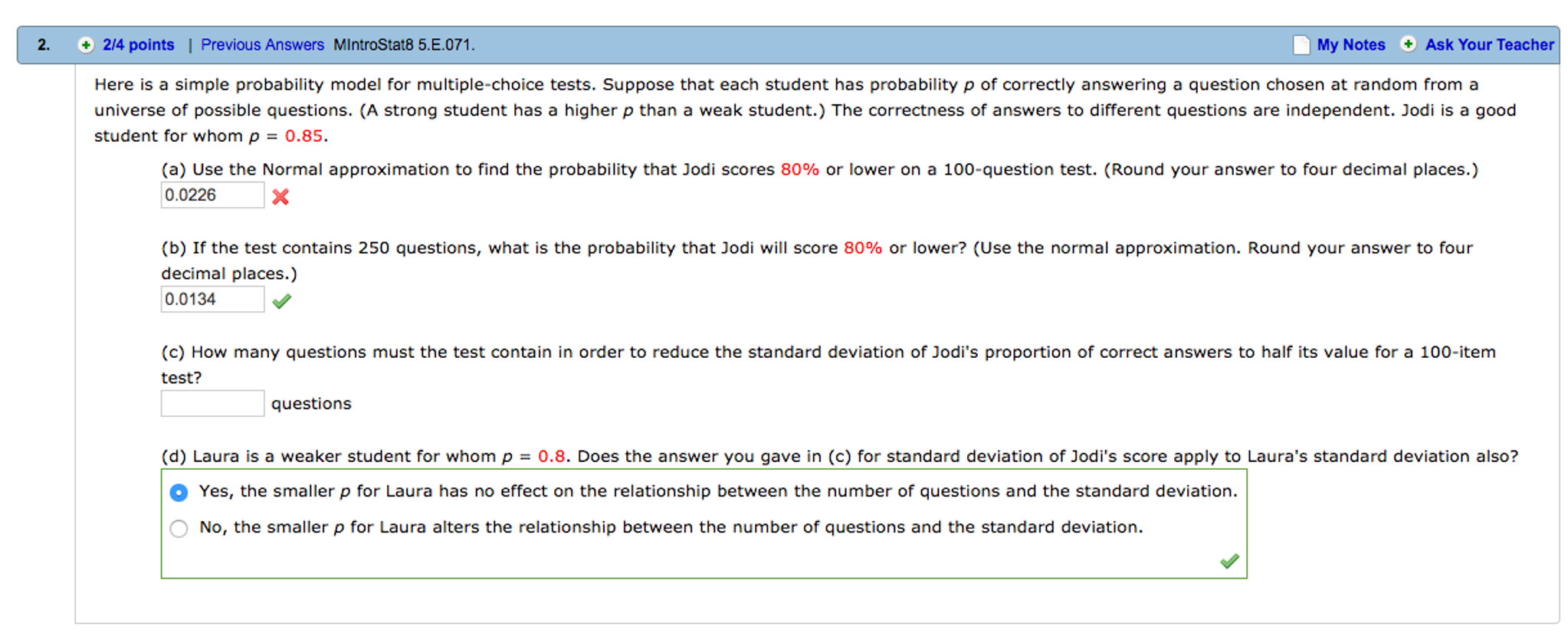 Solved Here is a simple probability model for | Chegg.com