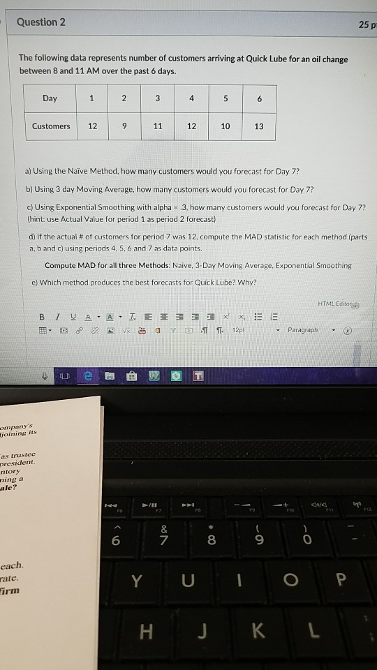 Solved Question 2 25 p The following data represents number | Chegg.com