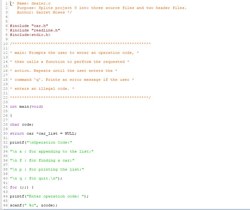 Solved Modify the C program from project 9(which split | Chegg.com