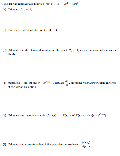 Solved Consider the multivariate function f(x, y) = 3 - 1/10 | Chegg.com