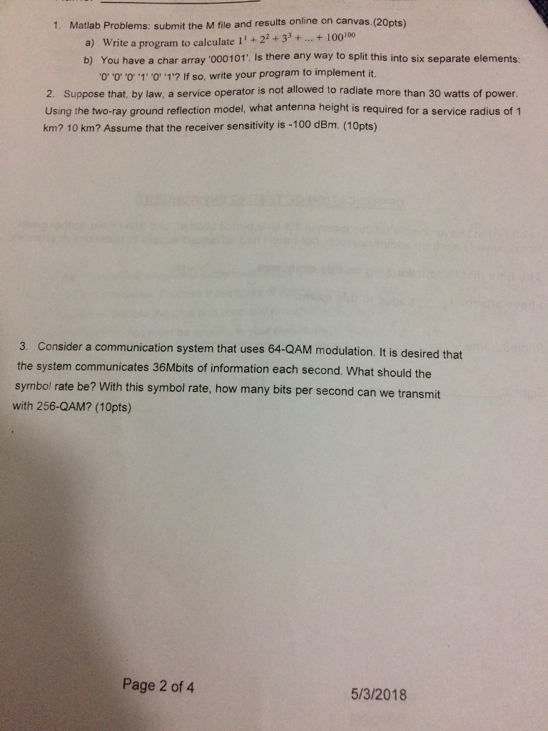 Solved 1 Matlab Problems Submit The M File And Results 