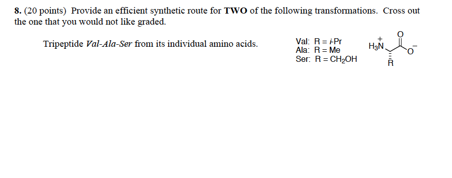 Solved 8. (20 points) Provide an efficient synthetic route | Chegg.com