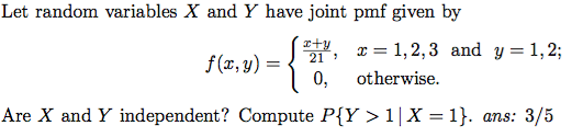 Solved Let random variables X and Y have joint pmf given by | Chegg.com