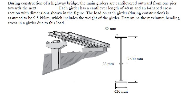 Solved During construction of a highway bridge, the main | Chegg.com