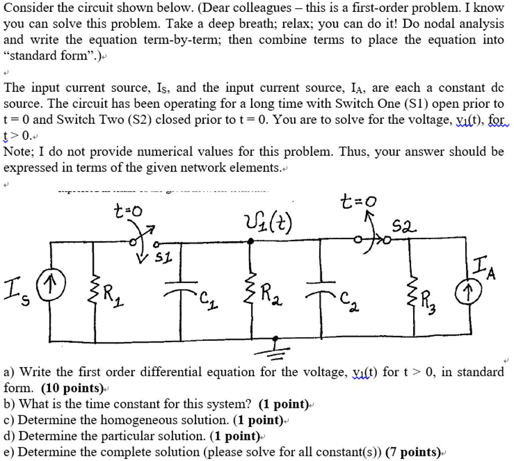 Solved Consider the circuit shown below. (Dear colleagues - | Chegg.com