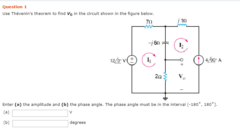 Solved Question 1 Use Thévenin's theorem to find Vo in the | Chegg.com