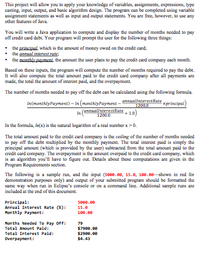 Solved This project will allow you to apply your knowledge | Chegg.com