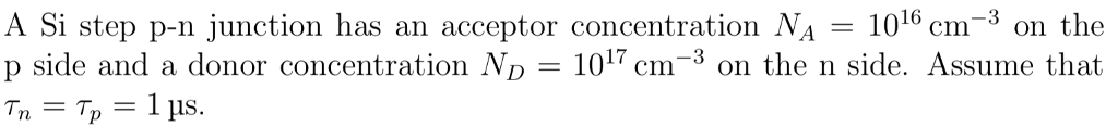 Solved (a) (2 points) Calculate the built-in voltage. | Chegg.com
