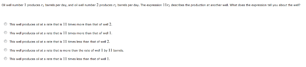 Solved Oil well number 1 produces ri barrels per day, and | Chegg.com