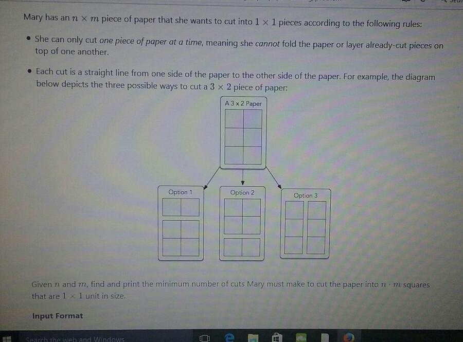 Solved Mary has an n × rn piece of paper that she wants to | Chegg.com