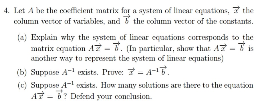 Solved Let A be the coefficient matrix for a system of | Chegg.com