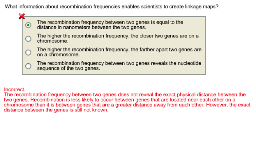 Solved What Information About Recombination Frequencies