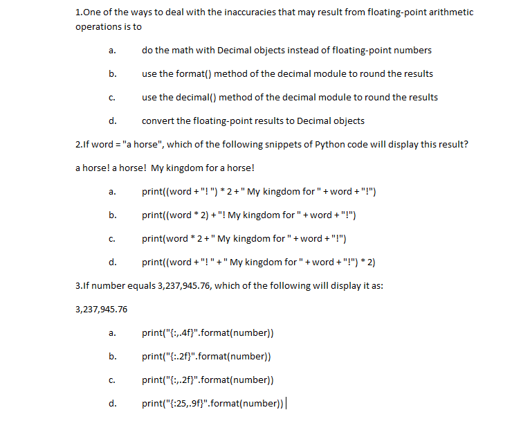 Solved I.One of the ways to deal with the inaccuracies that | Chegg.com