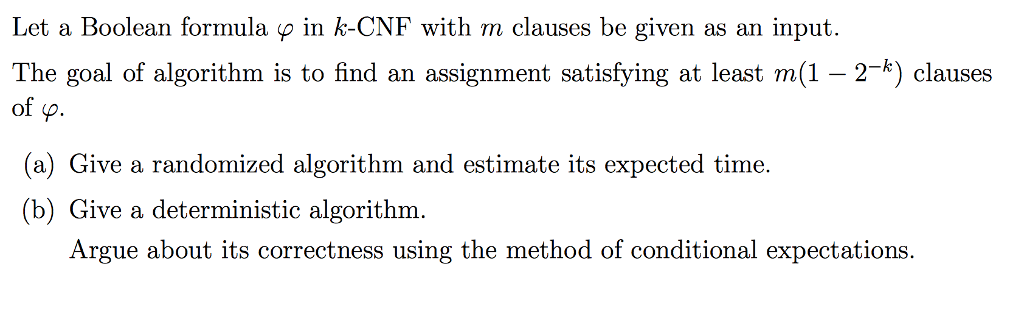 Solved Let a Boolean formula p in k-CNF with m clauses be | Chegg.com