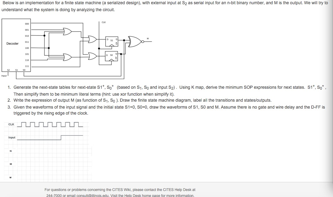 Solved Below is an implementation for a finite state machine | Chegg.com