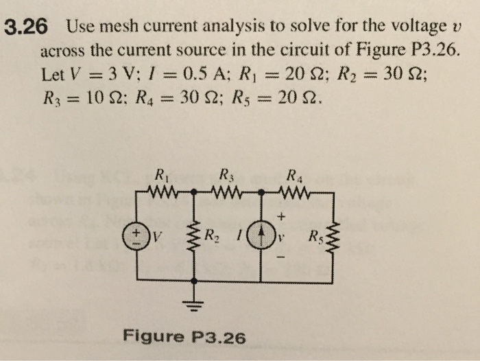 Solved Use mesh current analysis to solve for the voltage v | Chegg.com