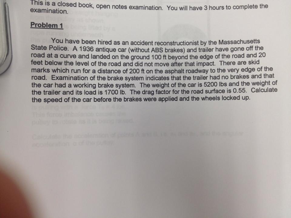 Solved This is a closed book, open notes examination. You | Chegg.com