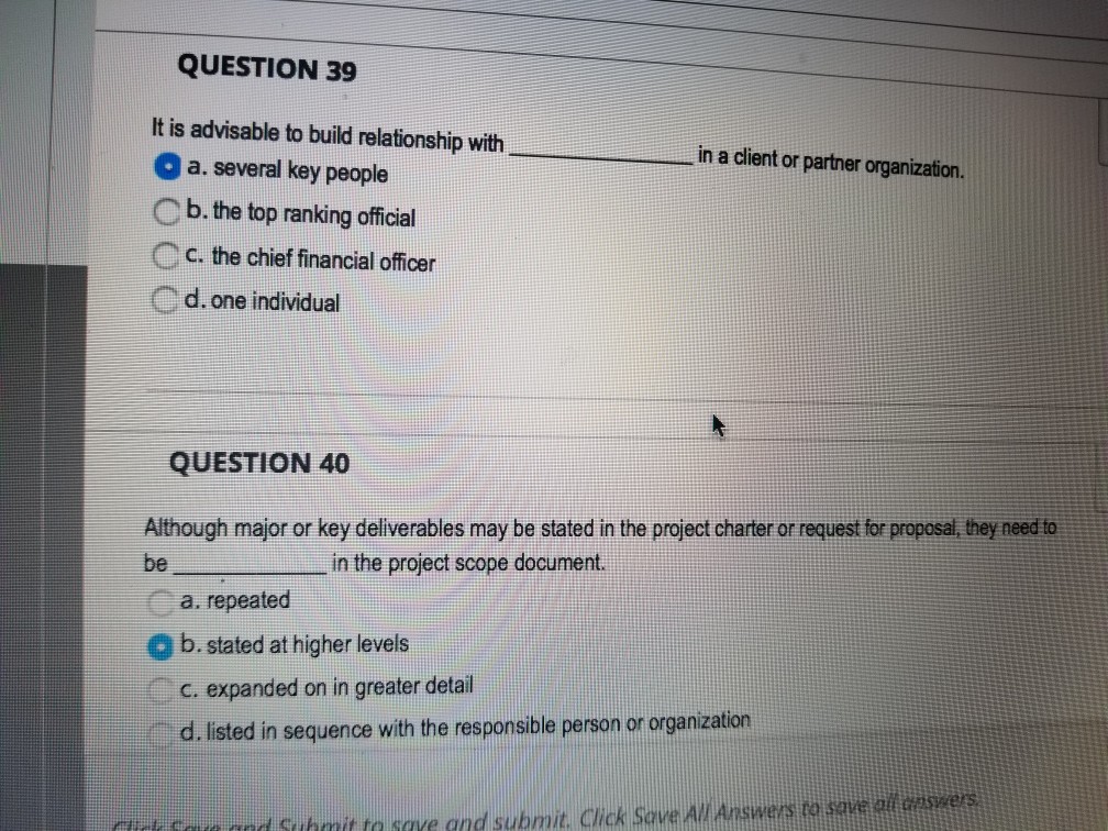 Solved QUESTION 39 It is advisable to build relationship | Chegg.com