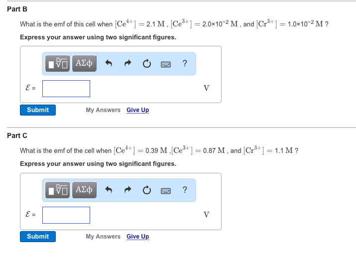 Solved A voltaic cell utilizes the following reaction and | Chegg.com