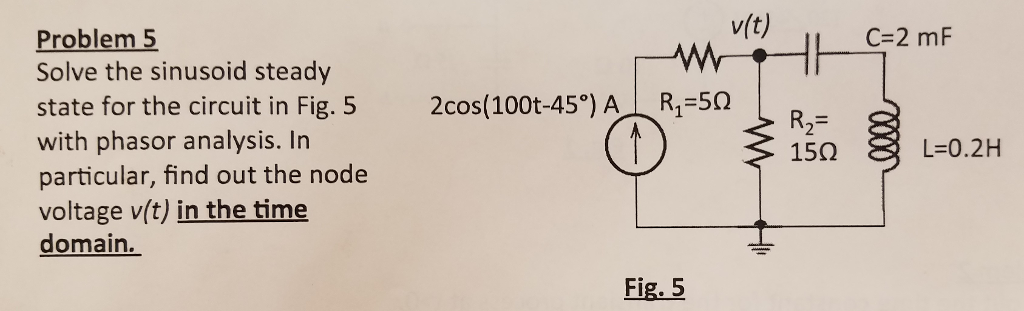 Solved Solve for the sinusoid steady state for the circuit | Chegg.com