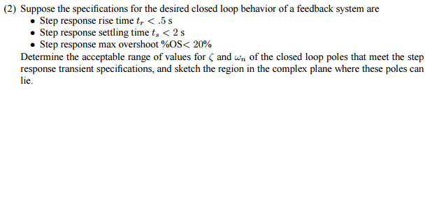 Solved Suppose the specifications for the desired closed | Chegg.com