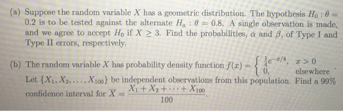 Solved Suppose the random variable X has a geometric | Chegg.com