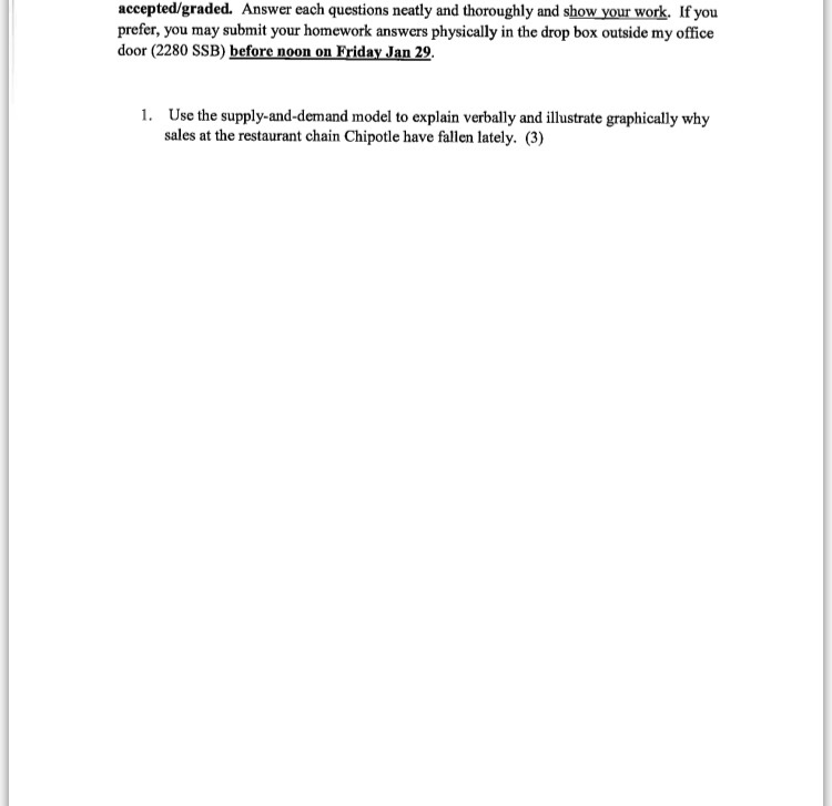 Use the supply-and-demand model to explain verbally | Chegg.com