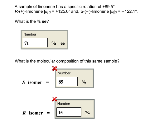 Solved A sample of limonene has a specific rotation of | Chegg.com