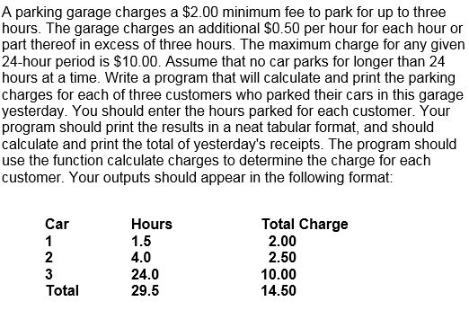 Solved A parking garage charges a $2.00 minimum fee to park | Chegg.com