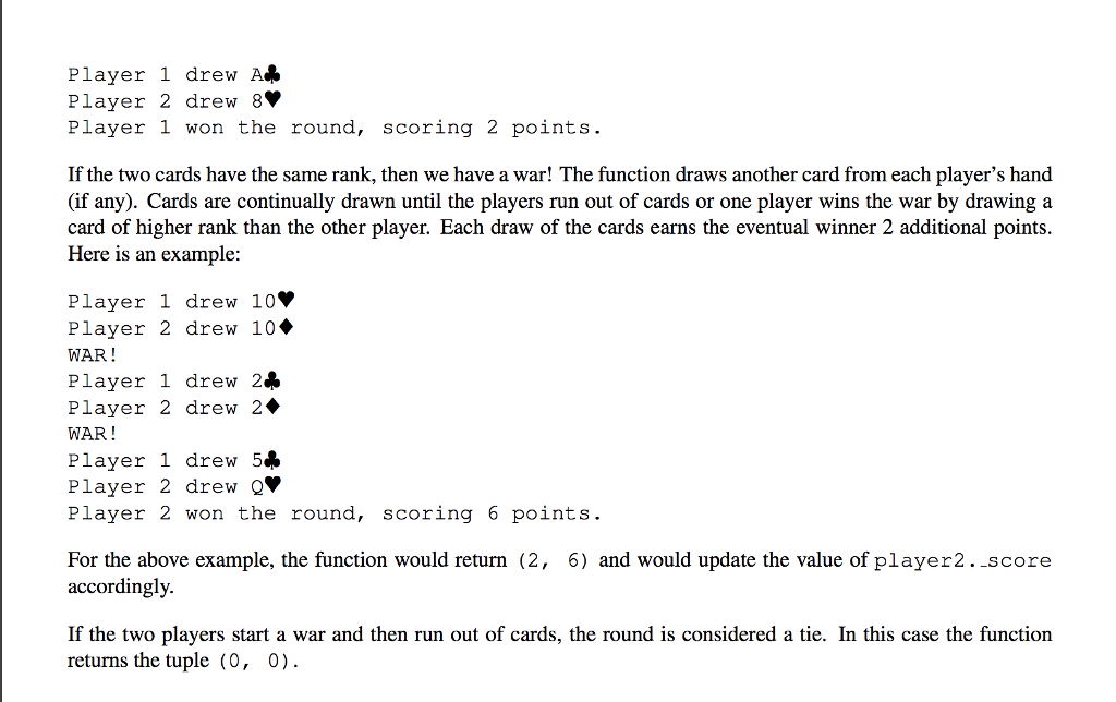 Part III: Play One Round (20 points) Complete the | Chegg.com