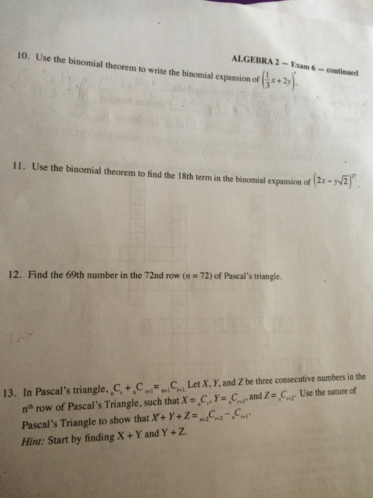 Solved Use the binomial theorem to write the binomial | Chegg.com