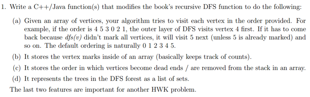 Solved 1. Write a C++/Java function(s) that modifies the | Chegg.com
