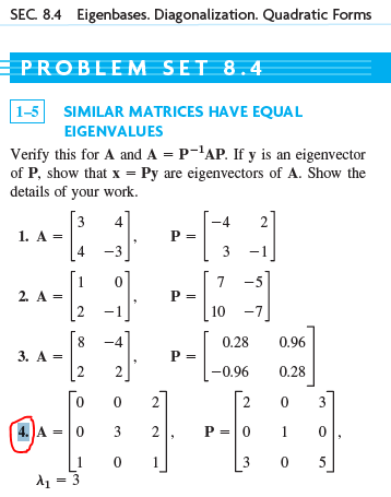 Solved SEC 8.4 Eigenbases. Diagonalization. Quadratic Forms | Chegg.com