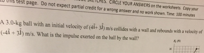 Solved A 3. 0-kg ball with an initial velocity of (4i + 3j) | Chegg.com