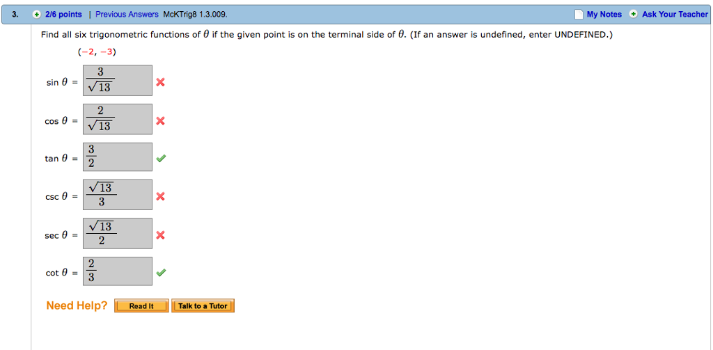 Solved Find a six trigonometric functions of theta if the | Chegg.com