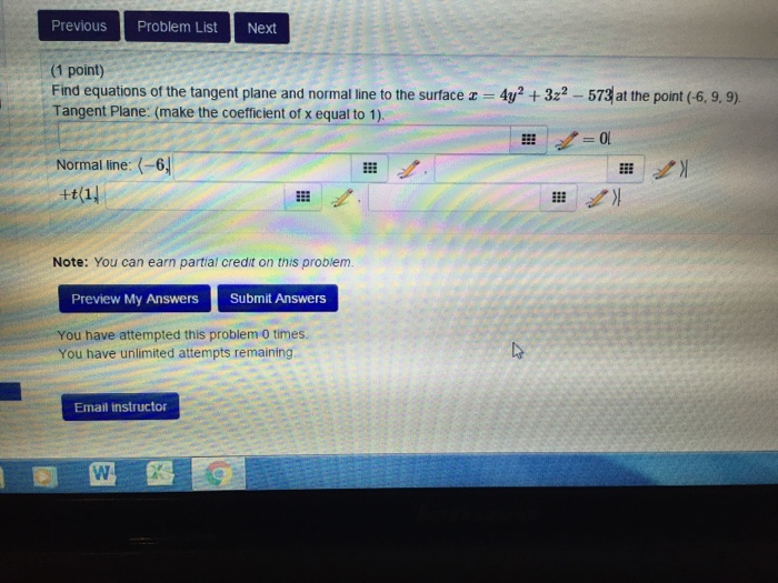 Solved Find Equations Of The Tangent Plane And Normal Line