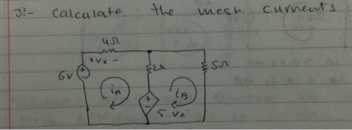 Solved 3- Calculate the mesh currents | Chegg.com Solved 3- Calculate the mesh currents | Chegg.com