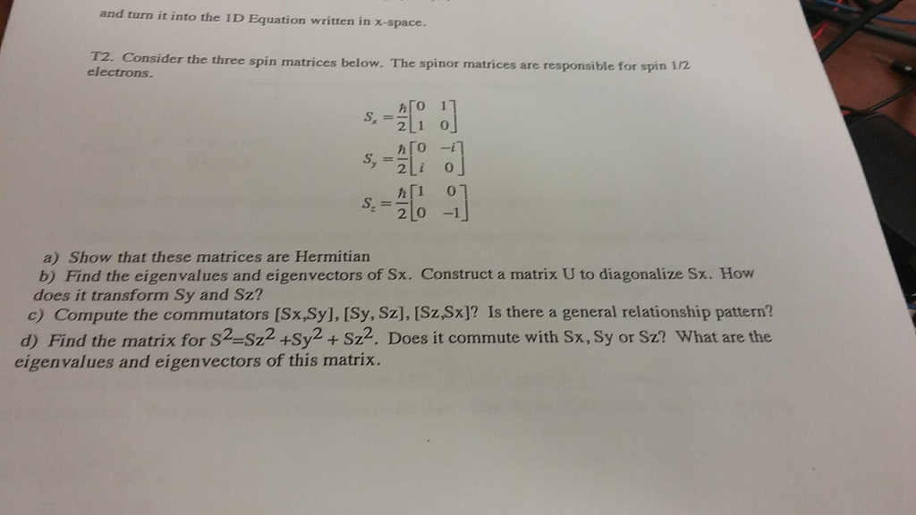 Solved and turn it into the ID Equation written in x-space. | Chegg.com